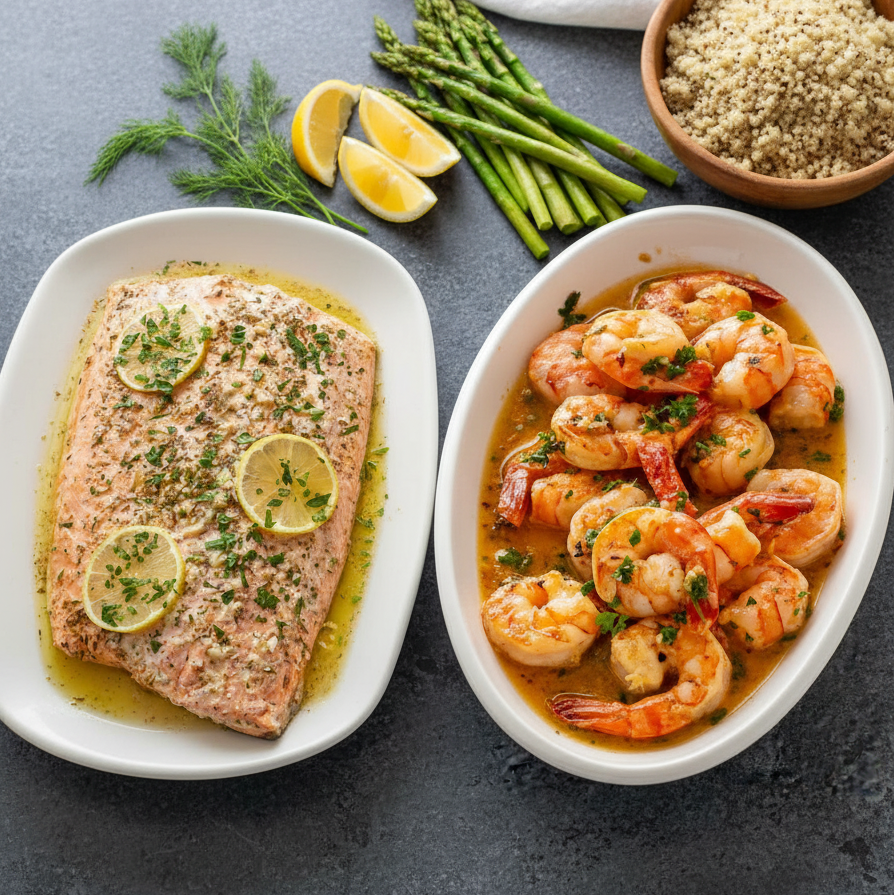 Peeled Shrimp and Salmon Fillet Slab: A Delightful Duo for Your Next M ...