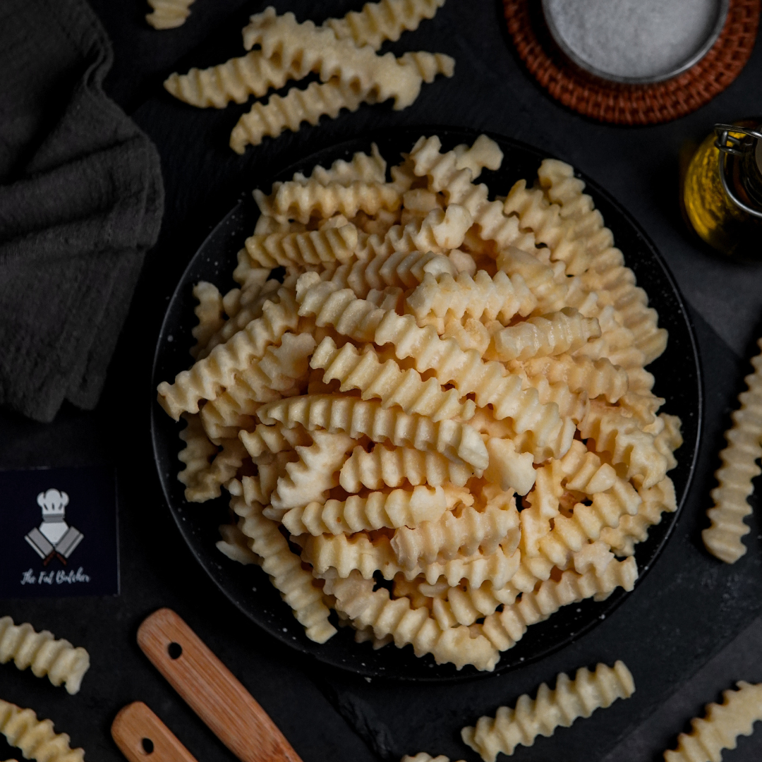 Crinkle Cut Fries (1/2" Deep V) – The Fat Butcher