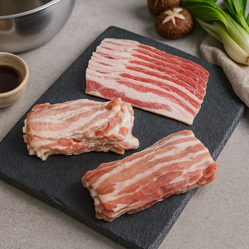 Beef Shortplate 500g + Pork Belly (Samgyupsal) 500g + Pork Jowls 500g ...