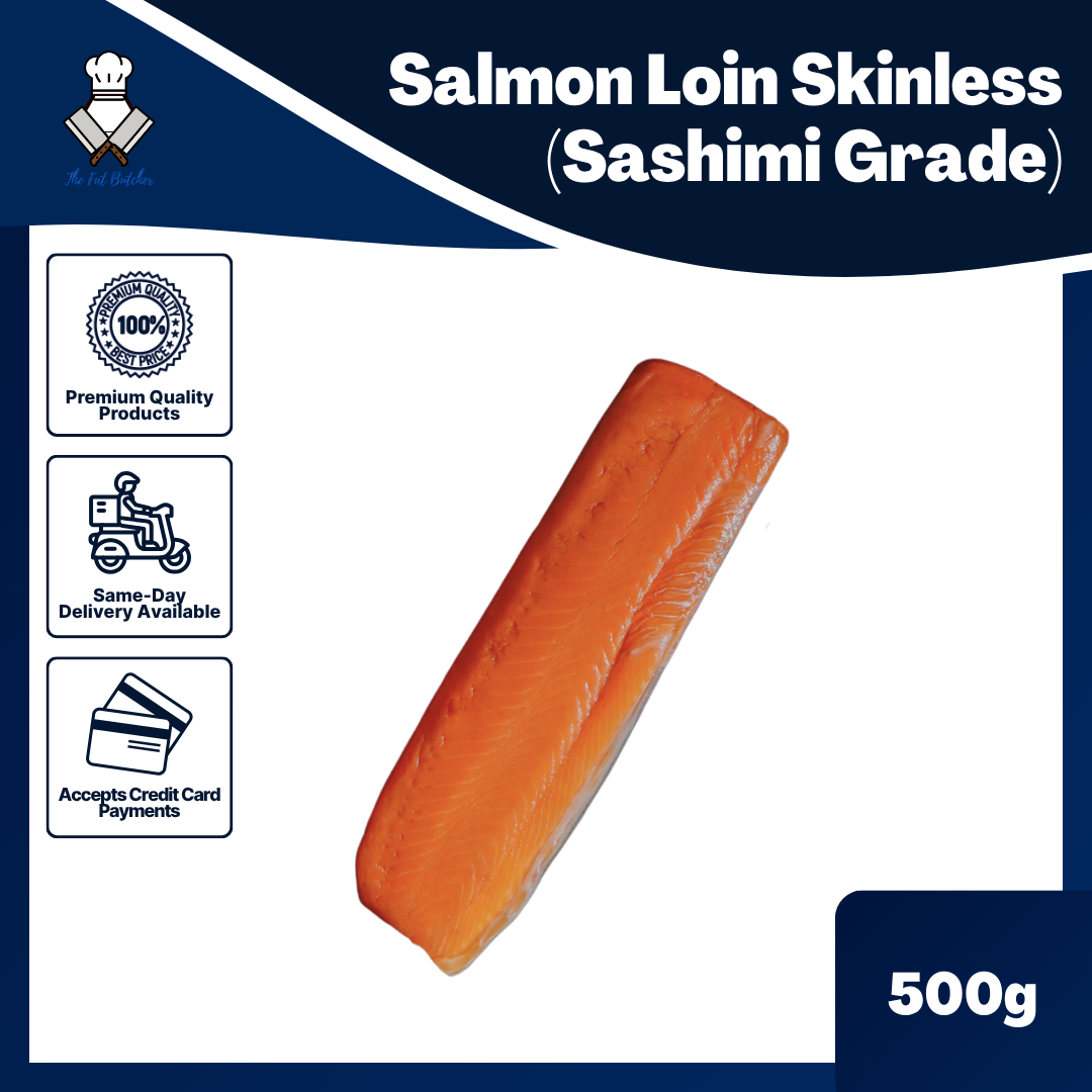 Salmon Loin Skinless - Sashimi Grade – The Fat Butcher